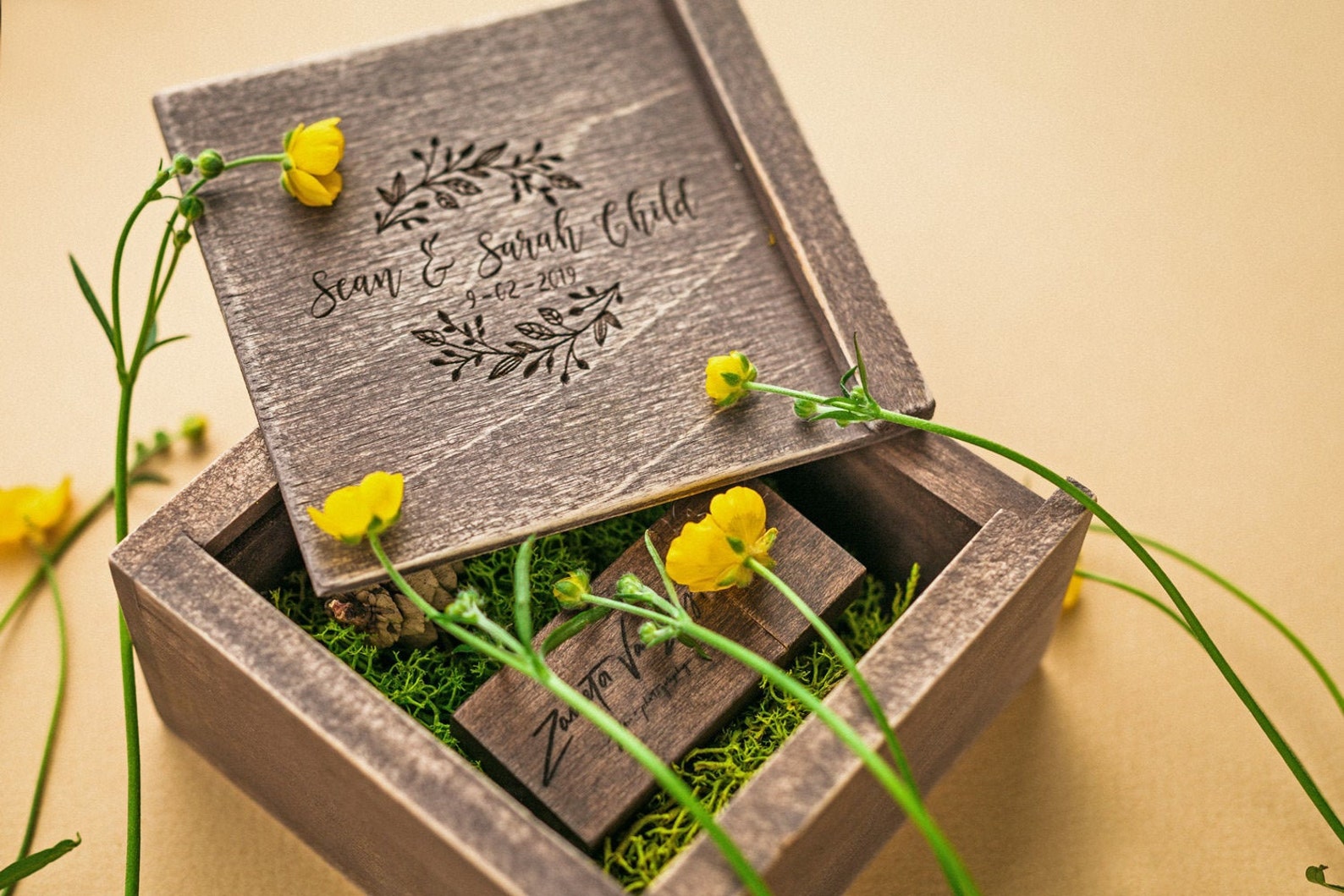 USB box wedding usb flash drive wooden usb personalized usb | Etsy