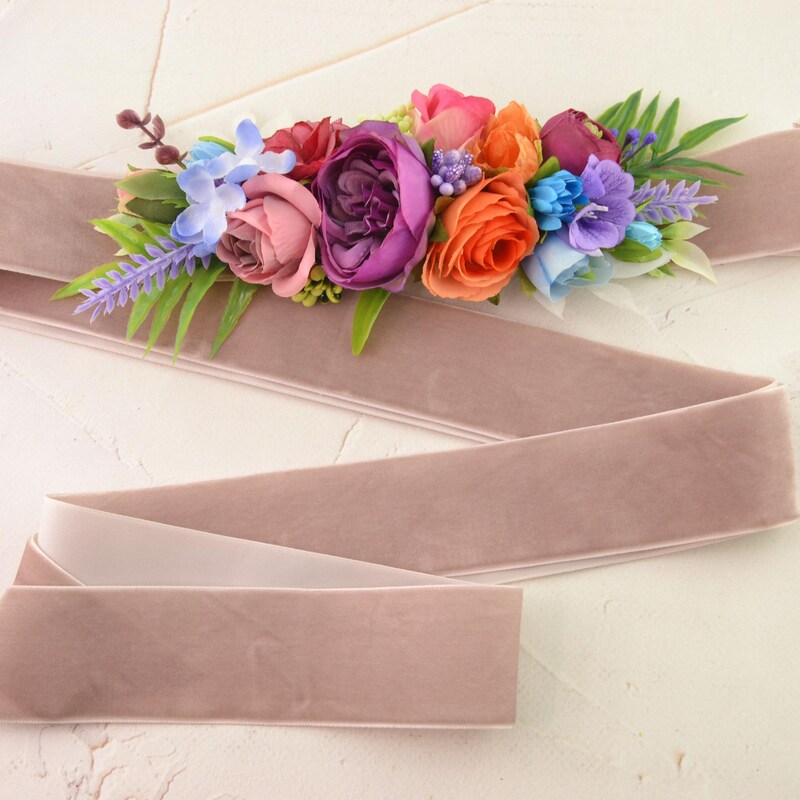 Floral Bridal Sash - Etsy