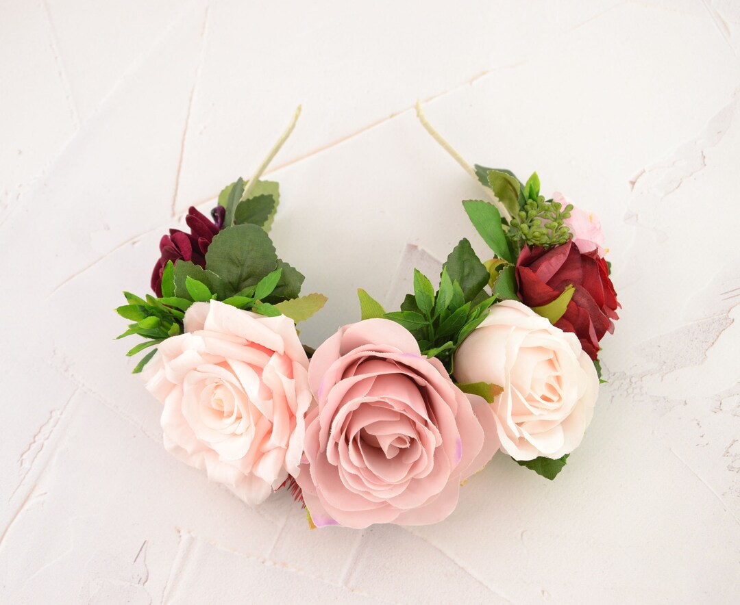 Flower Head Piece Floral Headband Party Headpiece Floral Hair Piece ...