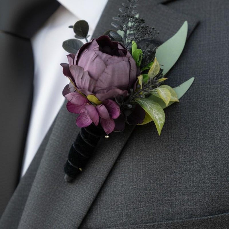 Black Flower Pins for Men - Etsy