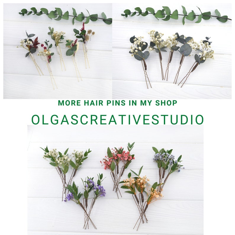 Greenery for Hair Floral Hair Pins Wedding Hair Pin Bridal - Etsy