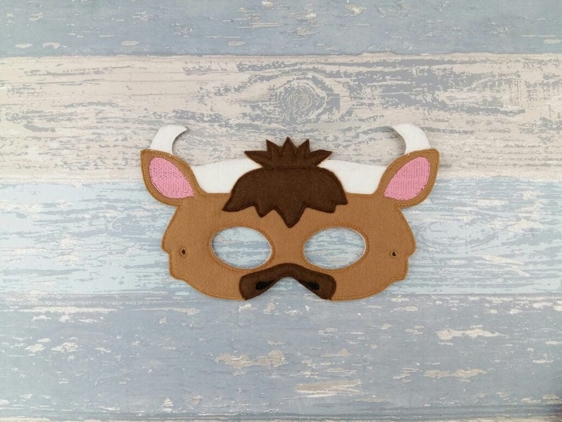 Wildebeest Felt Mask Soft Half Face Mask Safari Animal | Etsy