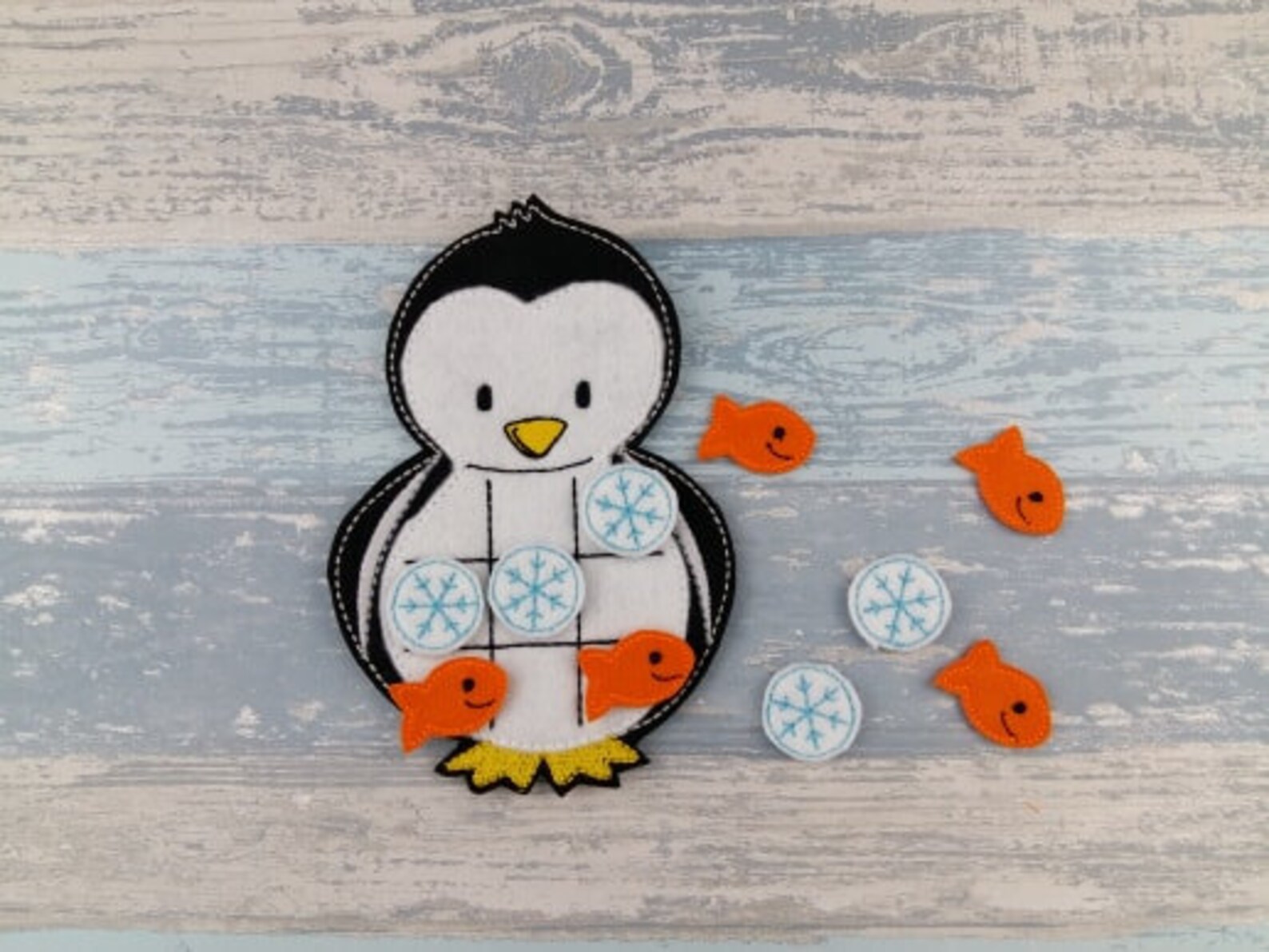 Penguin Tic Tac Toe Felt Game Felt Penguin Christmas Game | Etsy