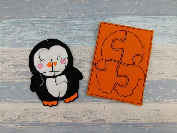 Penguin Puzzle Girl Penguin Puzzle Easy Felt Puzzle | Etsy