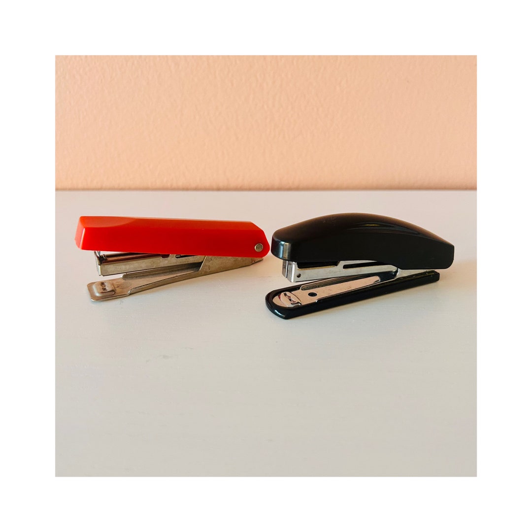 Mid-century Mini Staplers // Vintage Red and Black Stainless - Etsy