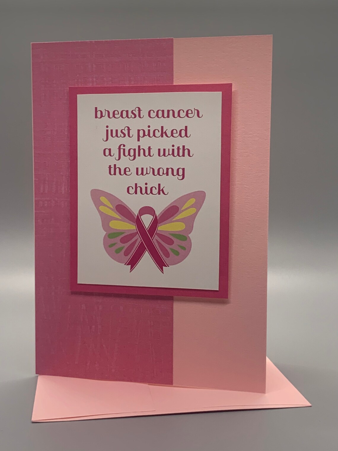 Handmade Breast Cancer Support Card reads Breast cancer | Etsy