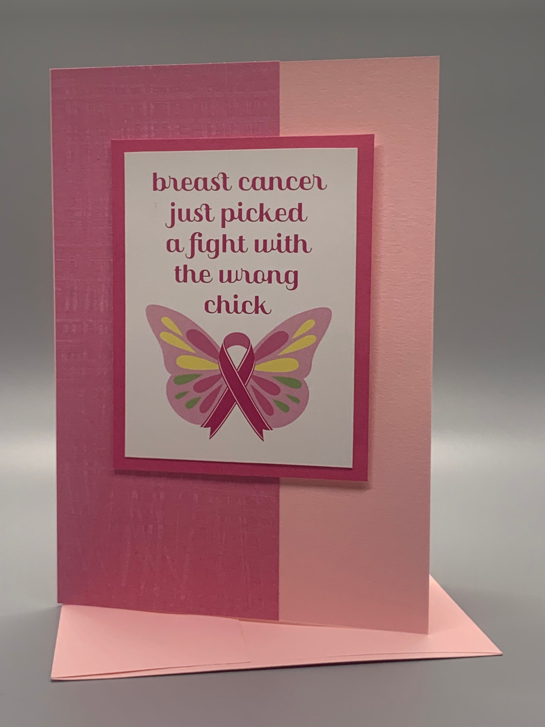 Handmade Breast Cancer Support Card Reads breast Cancer Just Picked a ...