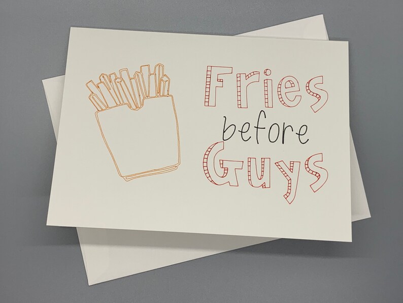 Handmade Cards Reads fries Before Guys - Etsy