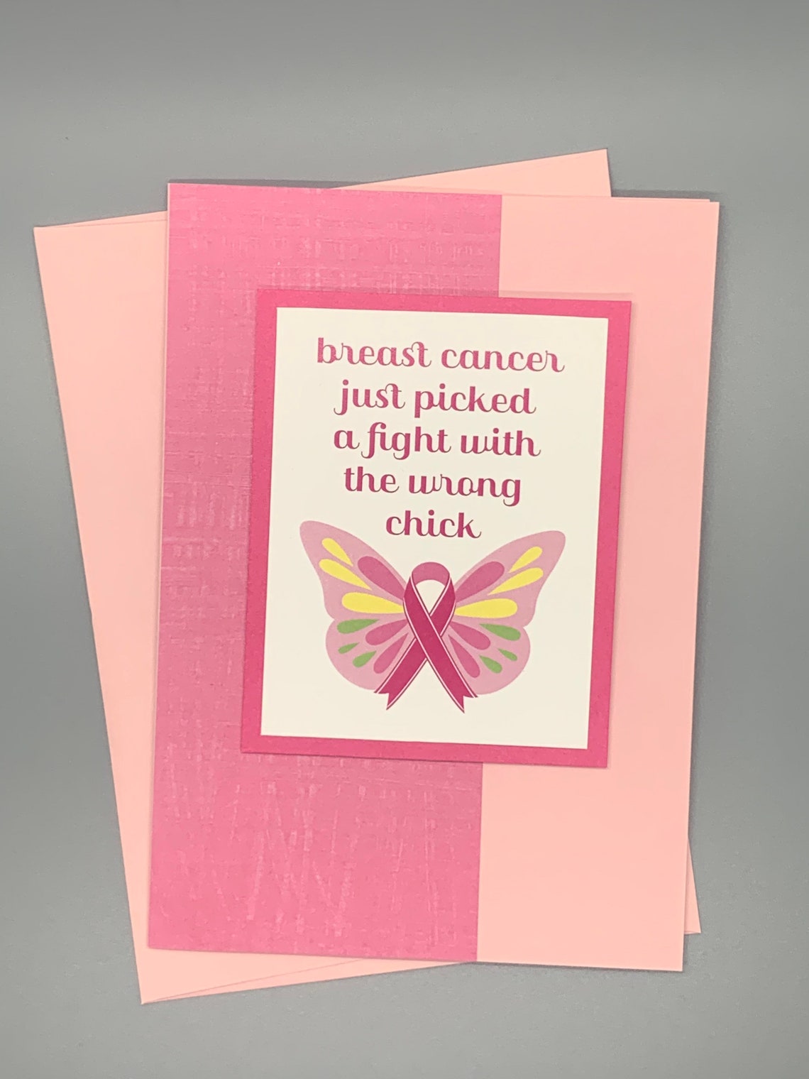 Handmade Breast Cancer Support Card Reads breast Cancer - Etsy