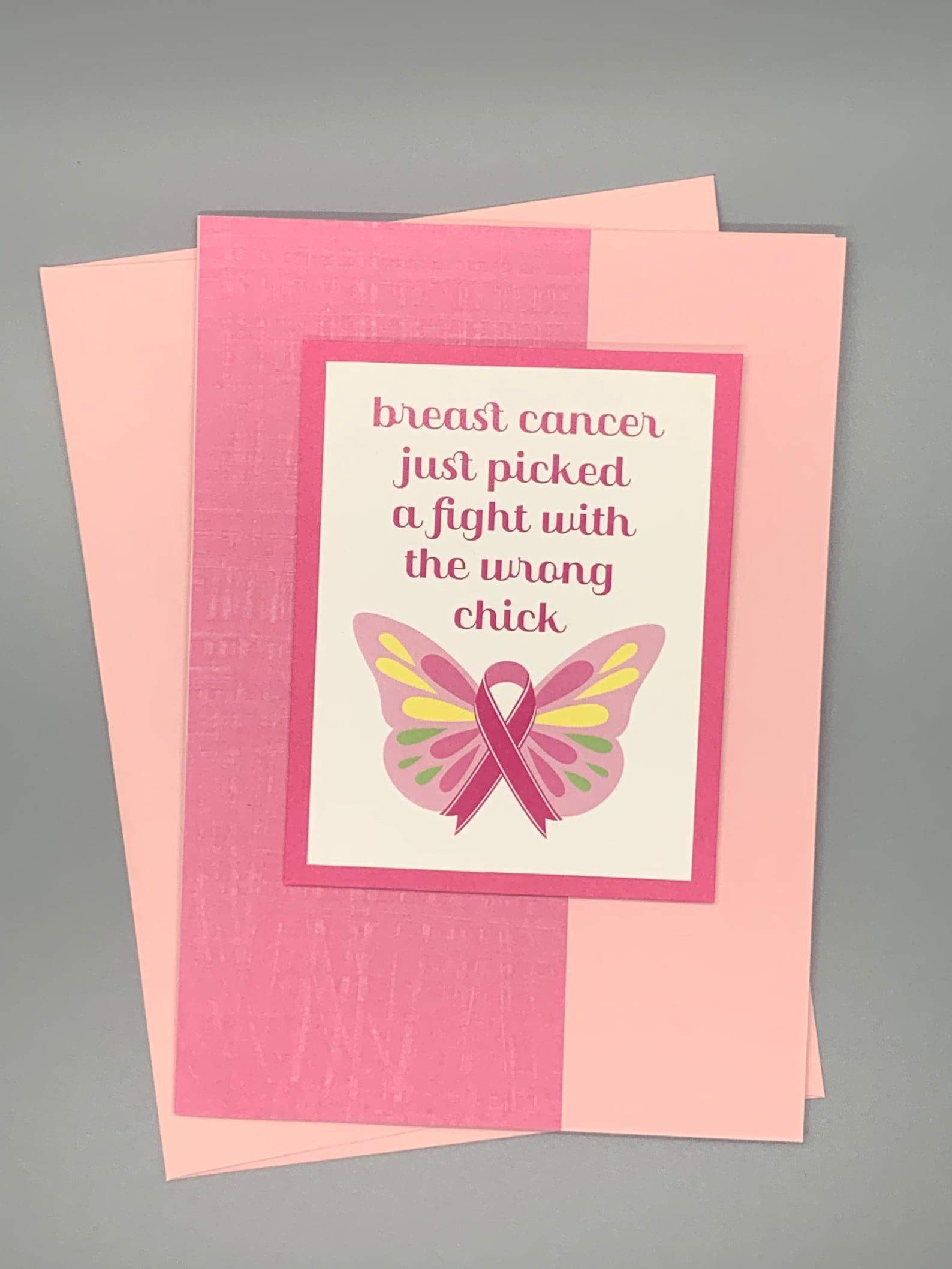 Handmade Breast Cancer Support Card Reads breast Cancer Just Picked a ...