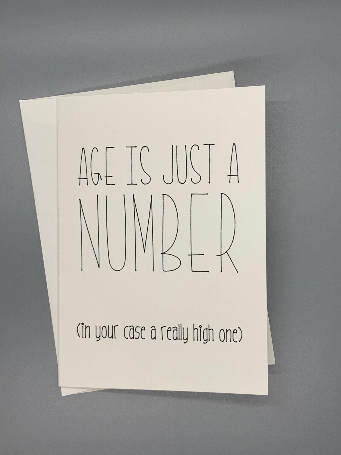 Handmade Birthday Card Reads age is Just a Number in Your Case a Really ...