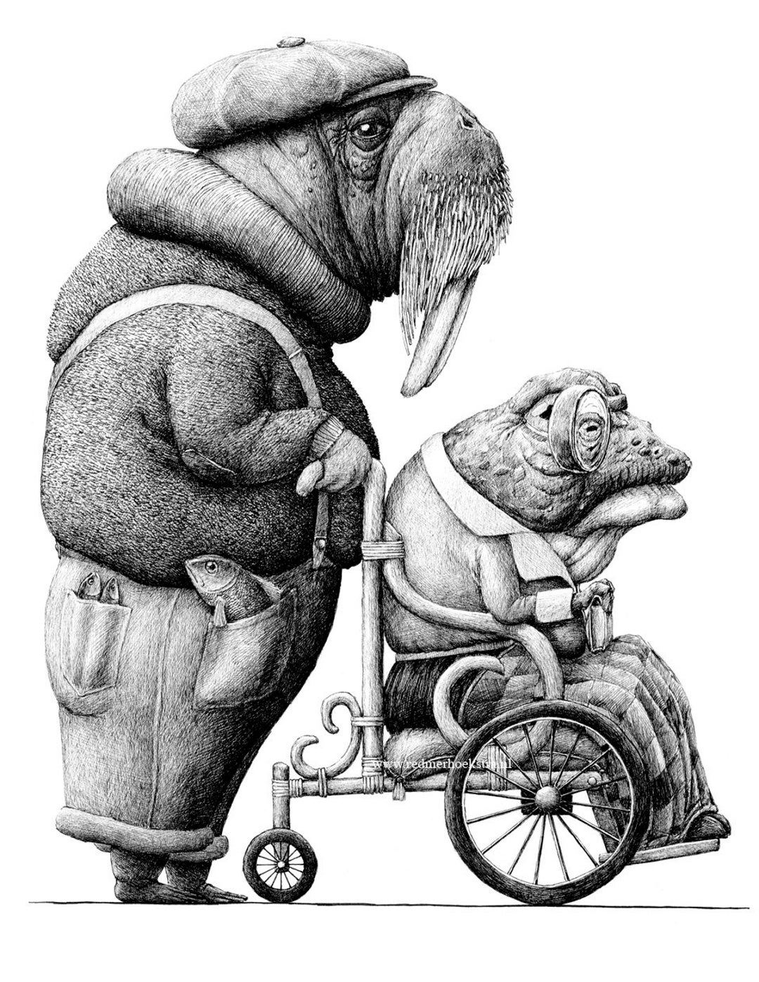Postcard Walrus Wheelchair - Etsy