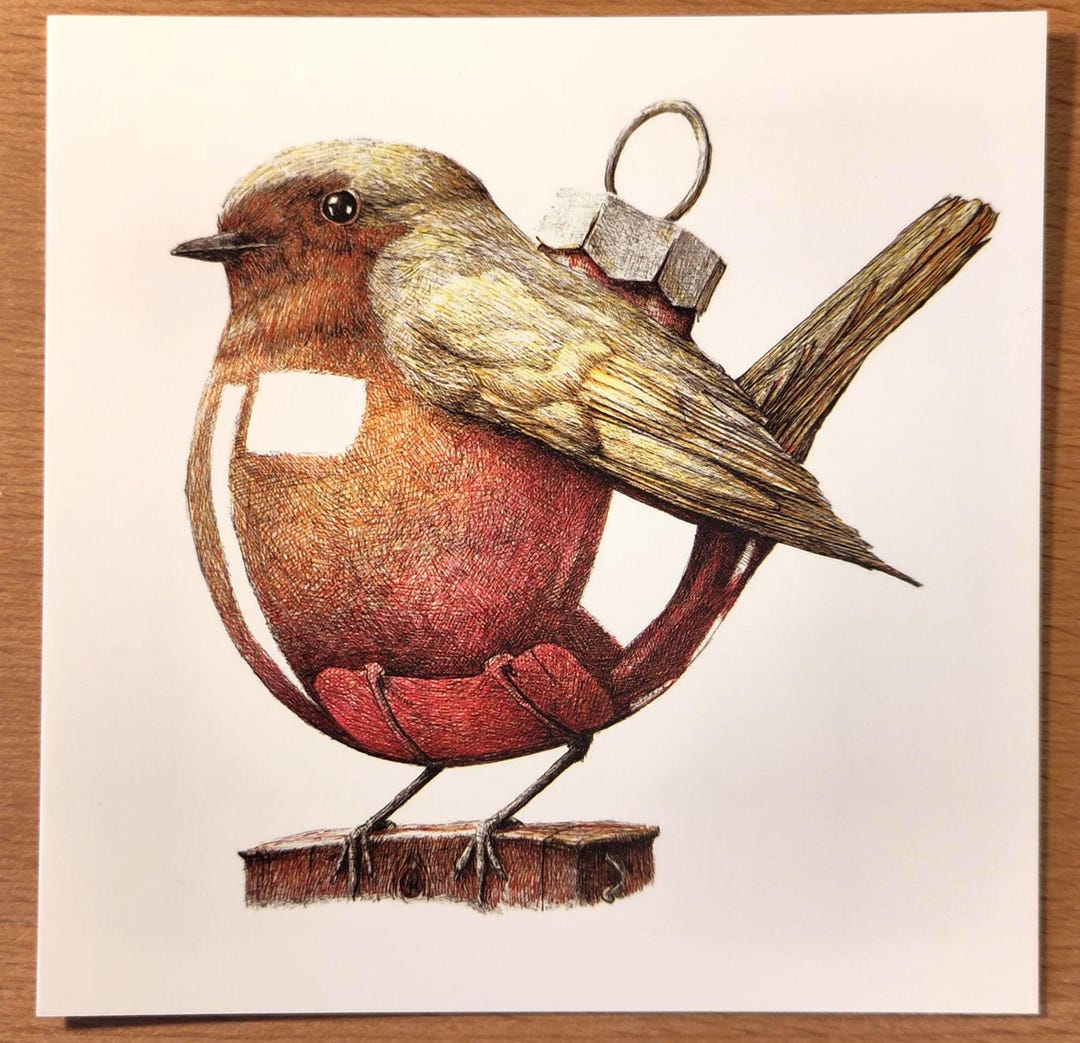 Christmascard Robin - Etsy