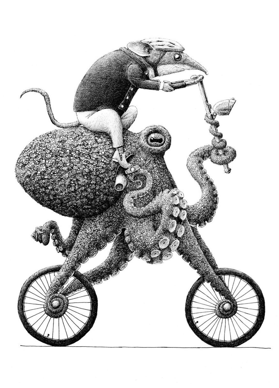 Postcard Octopusbike - Etsy