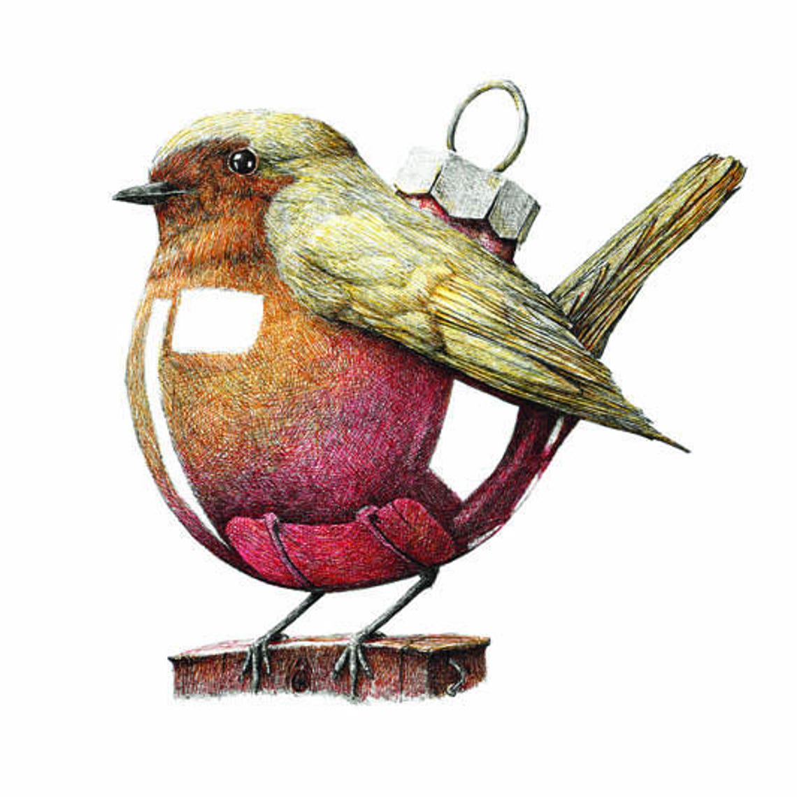 Christmascard Robin | Etsy