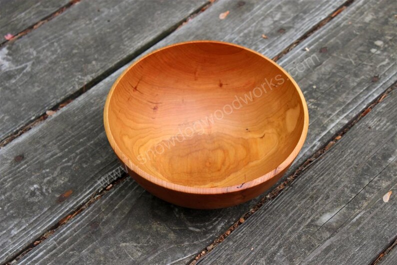 249 9 1/4 inch Cherry Wood Salad Bowl Hand Turned | Etsy