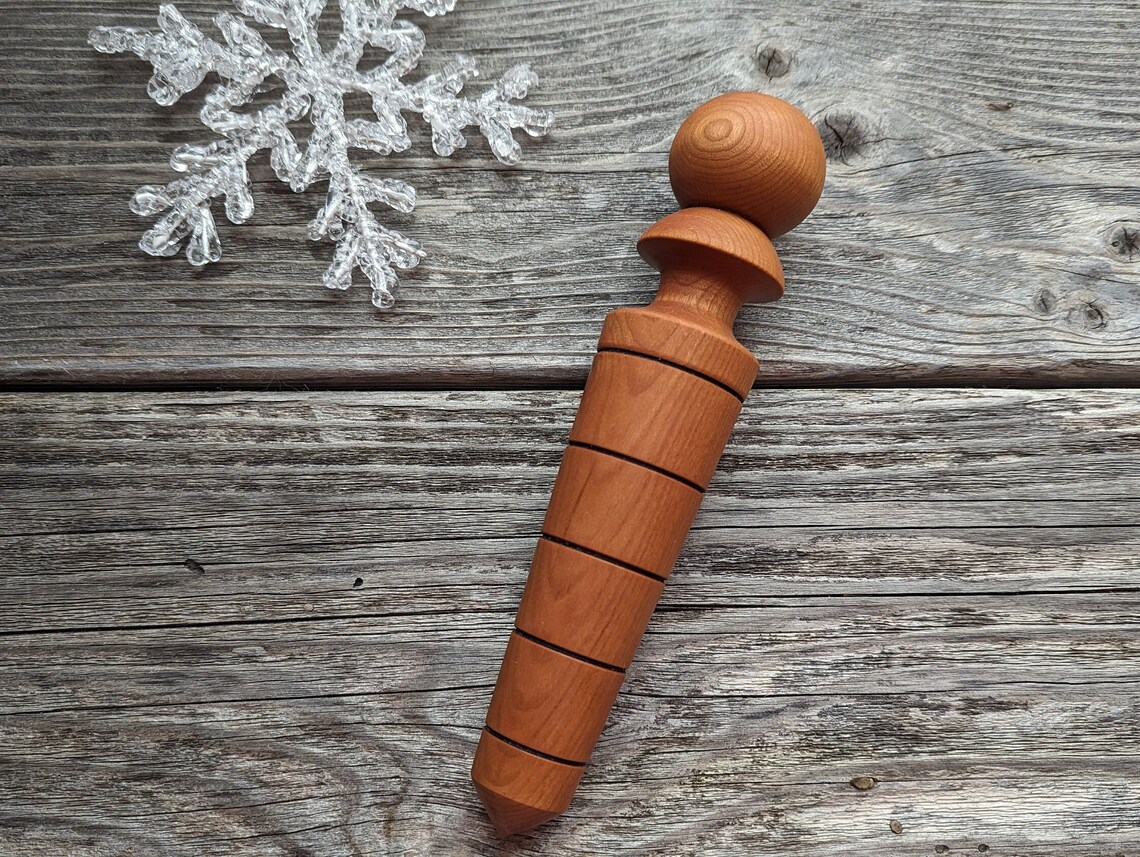 63 Cherry Wood Garden Dibber, Hand Turned Cherry Wood Dibbler, Seed ...