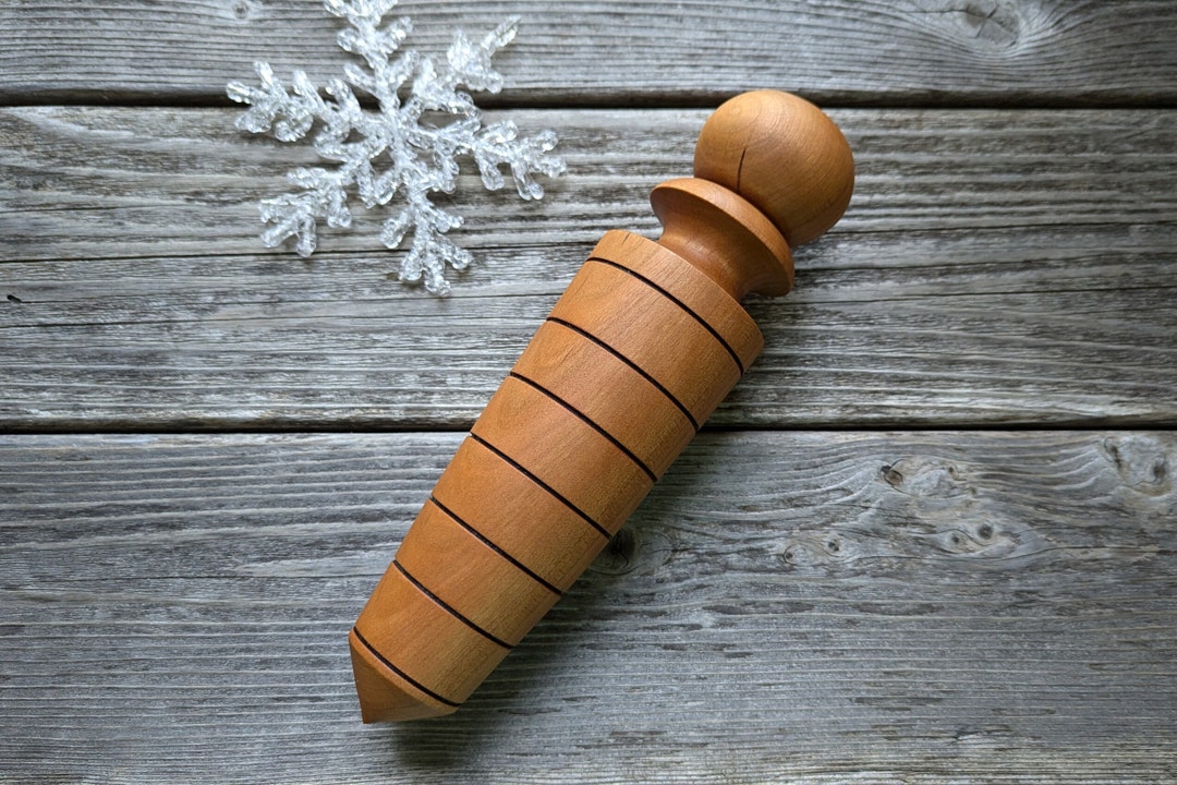 Extra Large Dibbler Bulb Planter, Cherry Wood Garden Tool, Hand Turned ...