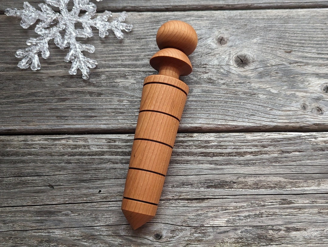 Cherry Wood Garden Dibber, Hand Turned Cherry Wood Dibbler Tool, Seed ...