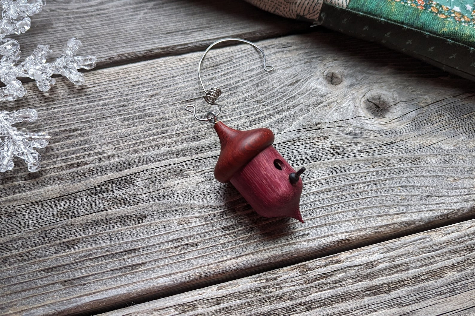 185 Acorn Shape Bird House Ornament Hand Turned Wooden, Padauk and ...