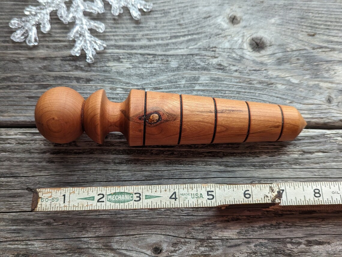 63 Cherry Wood Garden Dibber, Hand Turned Cherry Wood Dibbler, Seed ...