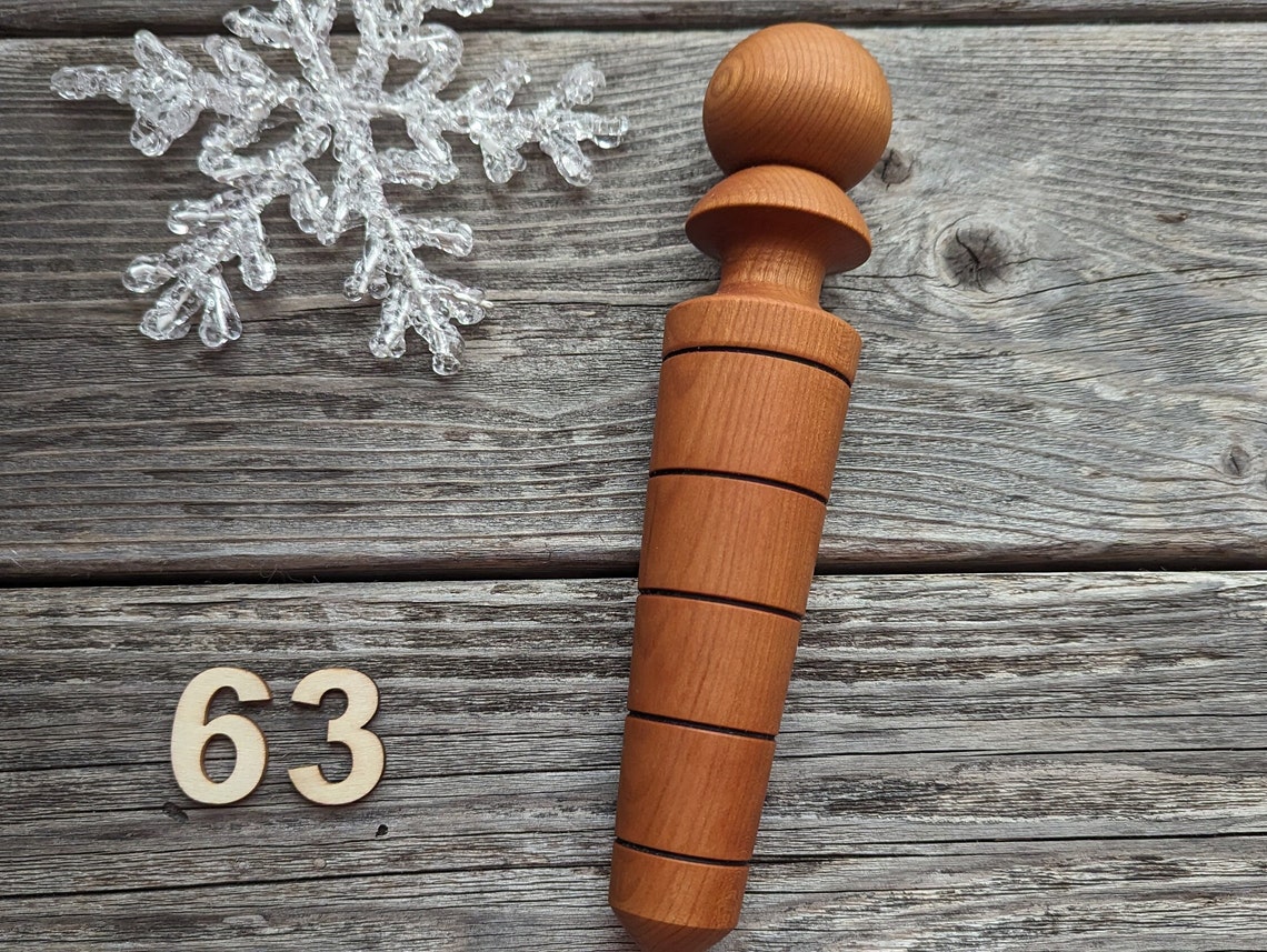 63 Cherry Wood Garden Dibber, Hand Turned Cherry Wood Dibbler, Seed ...
