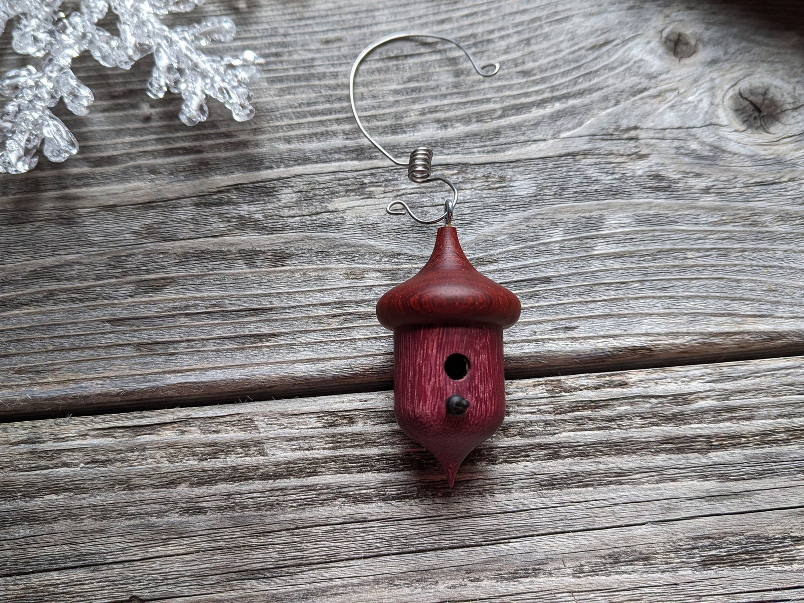 185 Acorn Shape Bird House Ornament Hand Turned Wooden, Padauk and ...