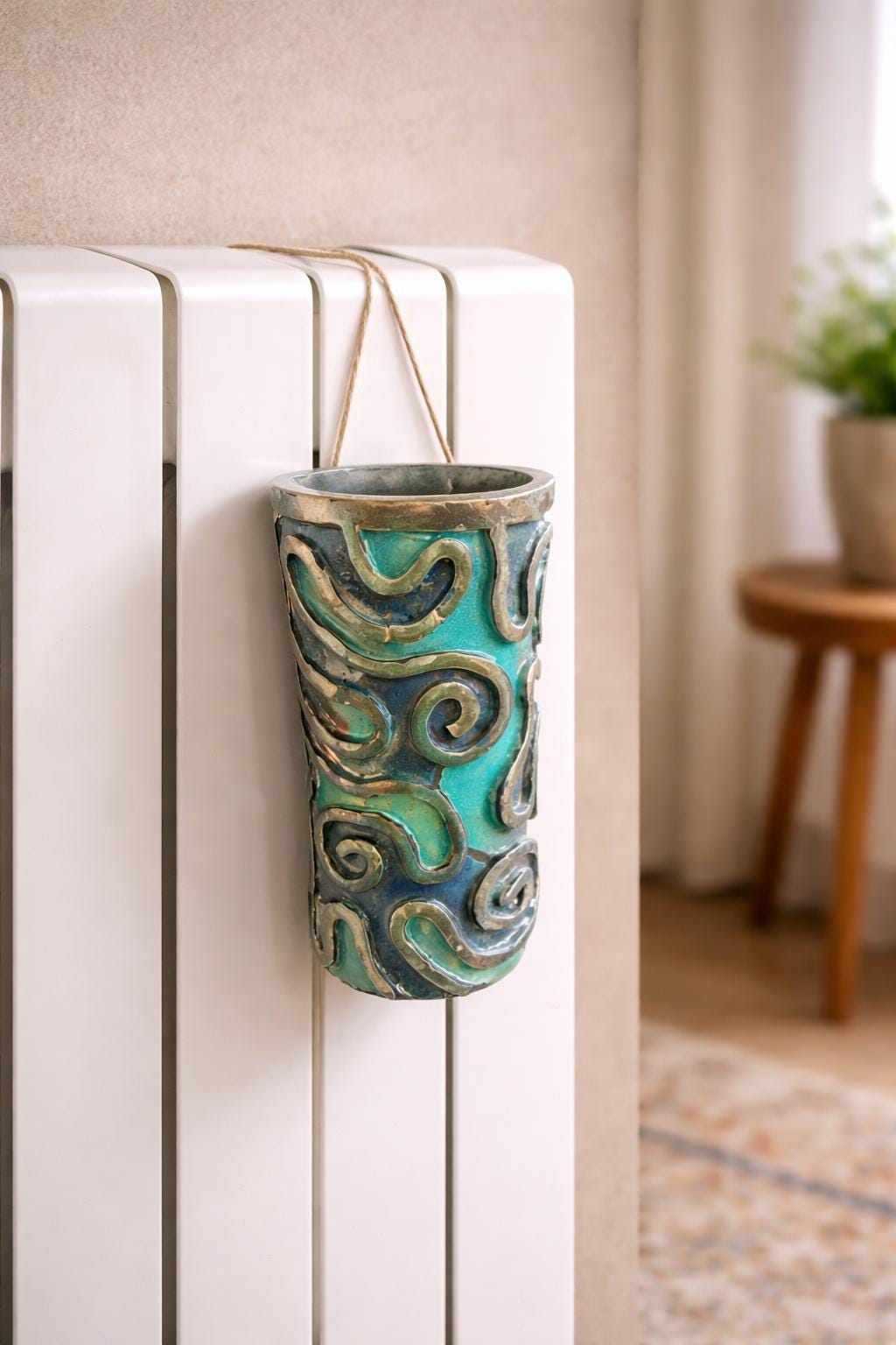 Raku Ceramic Radiator Humidifier "shoreline Wonders" - Colorful Coastal ...