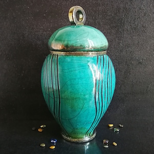 Raku Ceramic Funeral Urn for Human or Pet Ashes - 0.3 / 0.75 / 2 / 5 ...