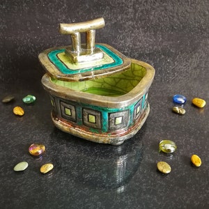 Raku Ceramic Geometric Jewelry Boxes, Set of Three or Individual ...