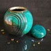 Raku Ceramic Spherical Turquoise Urn for Human or Pet Ashes, Various ...