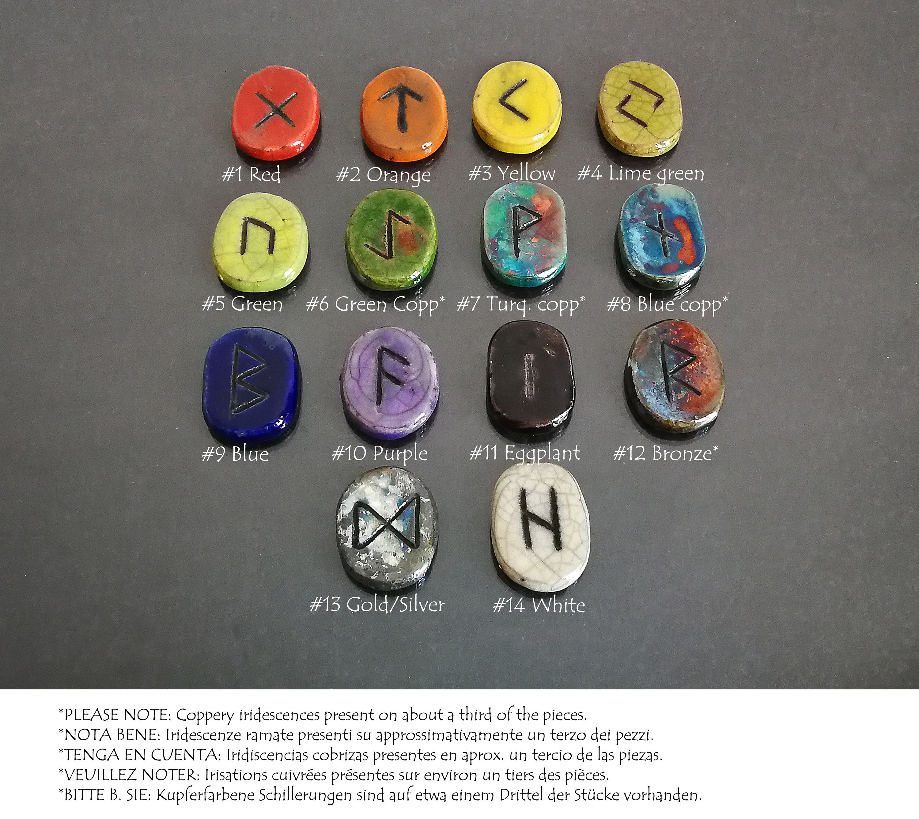 Set di Rune Elder Futhark in Ceramica Raku - 24 Rune + Runa Wyrd ...