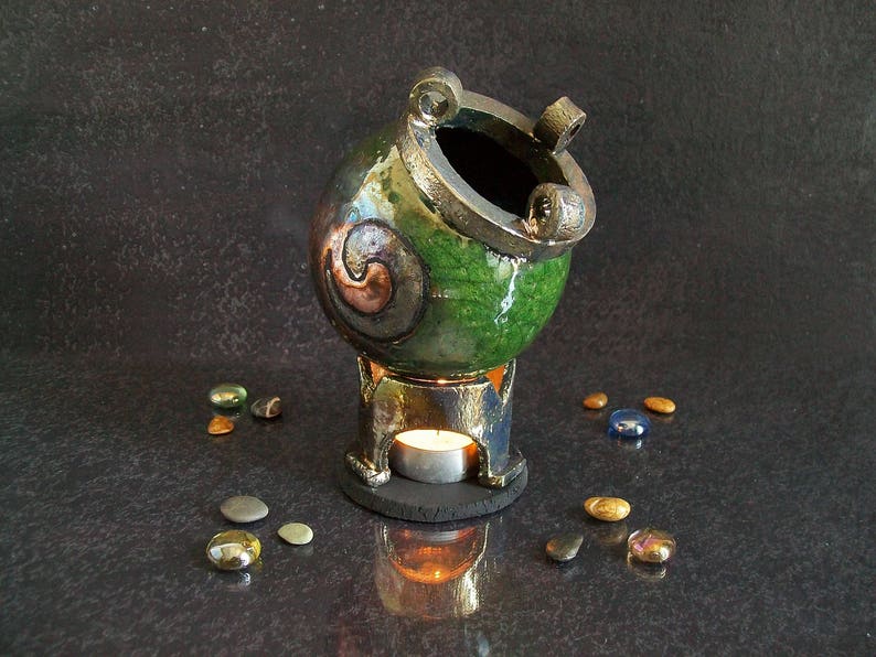 Raku Ceramic Burner Essential Oil Diffuser Witches Cauldron - Etsy