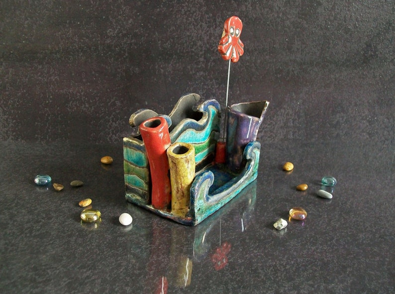 Raku Phone Stand & Desk Organizer – Cute Nautical Office Decor ...