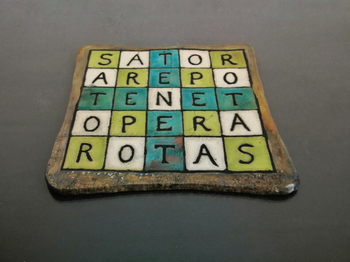 Raku Ceramic Magic Sator Square Protective Charm of Your - Etsy