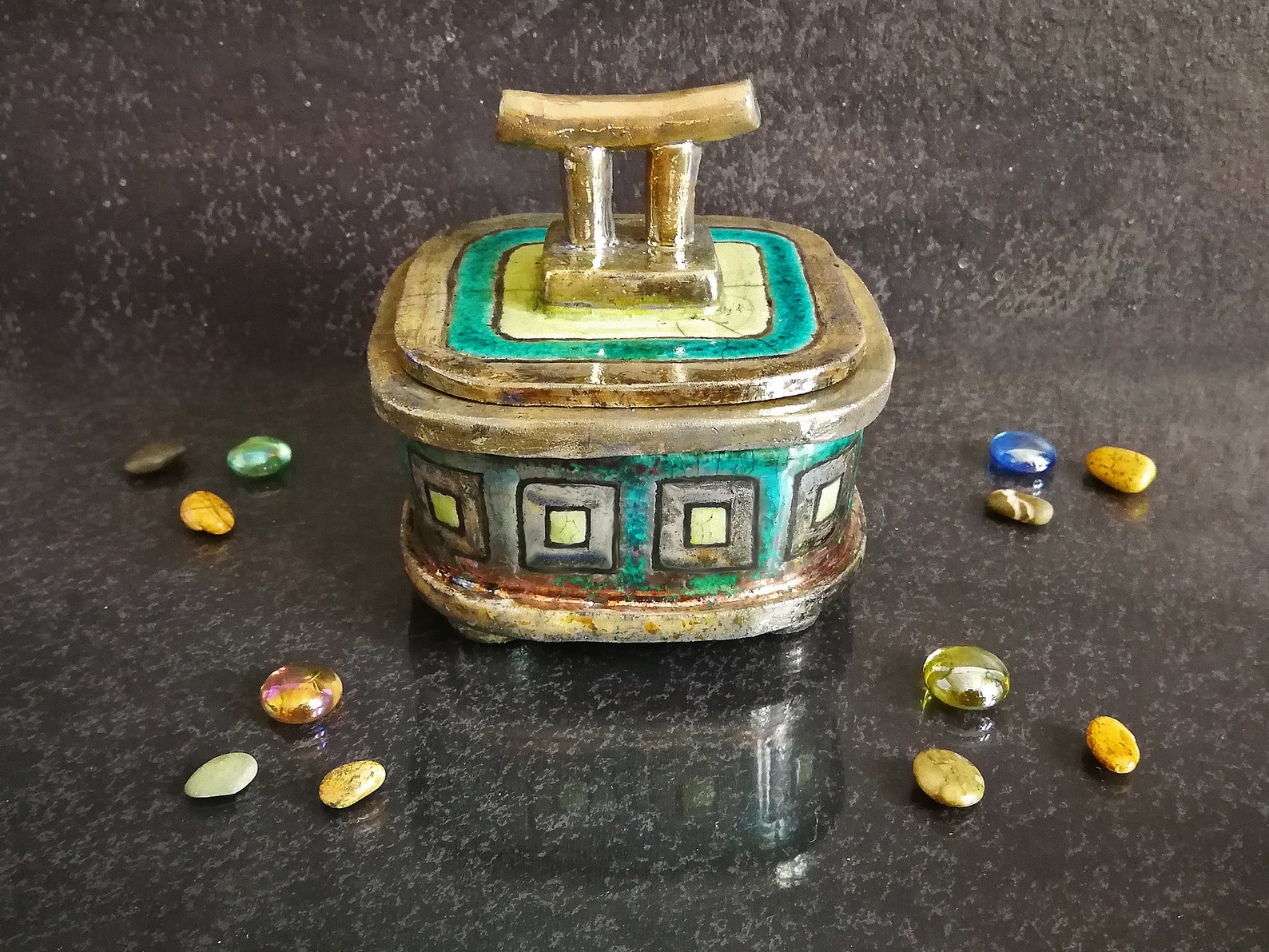 Raku Ceramic Geometric Jewelry Boxes Set of Three or - Etsy