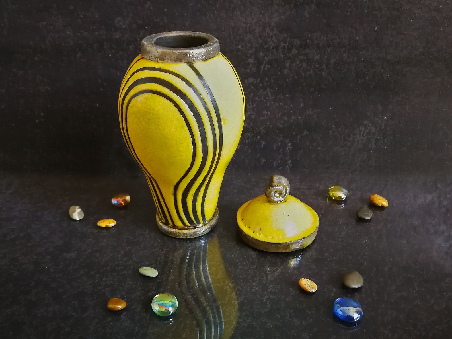Raku Pottery Yellow Urn for Human or Pet Ashes Minimal and - Etsy