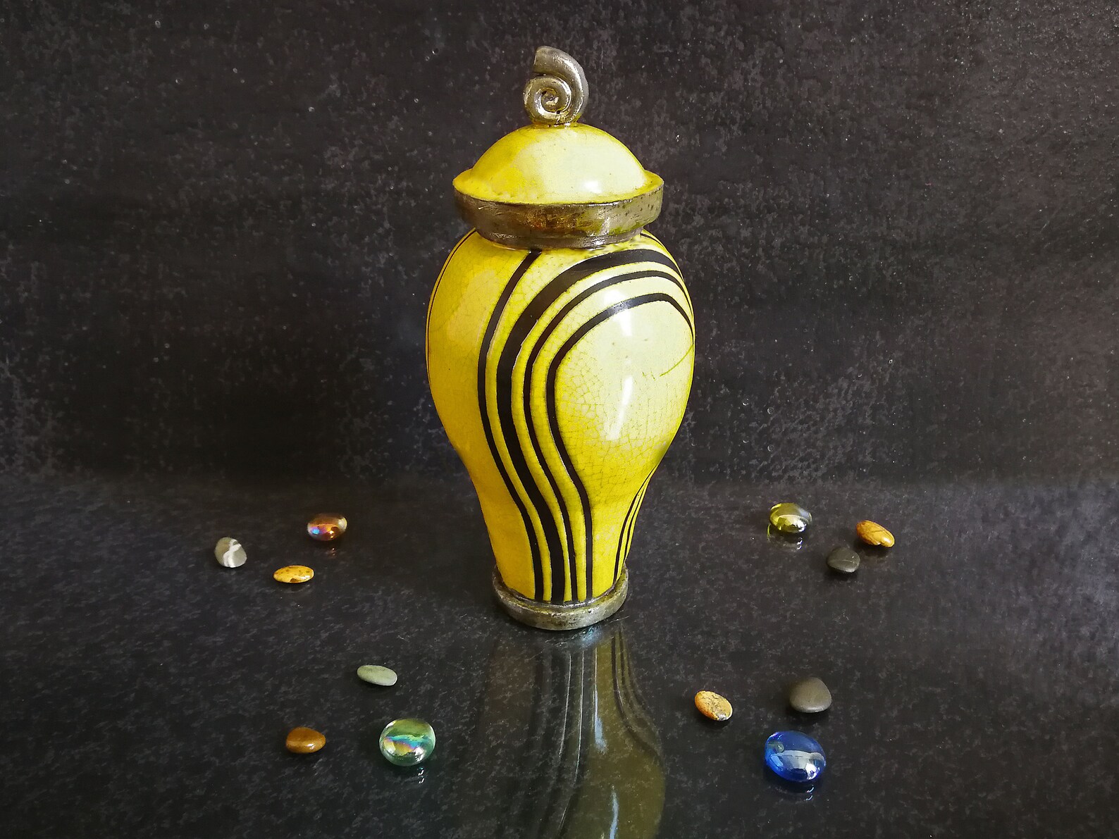 Raku Pottery Yellow Urn for Human or Pet Ashes Minimal and - Etsy
