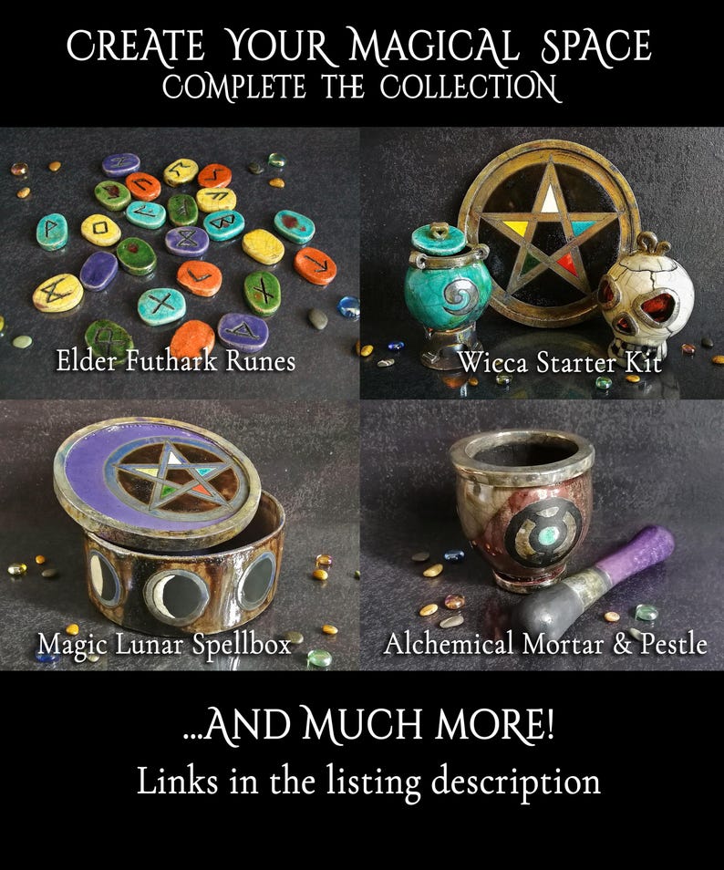 Witches Cauldron Pot for Rituals, Spells & Aromatherapy - Handmade Raku ...