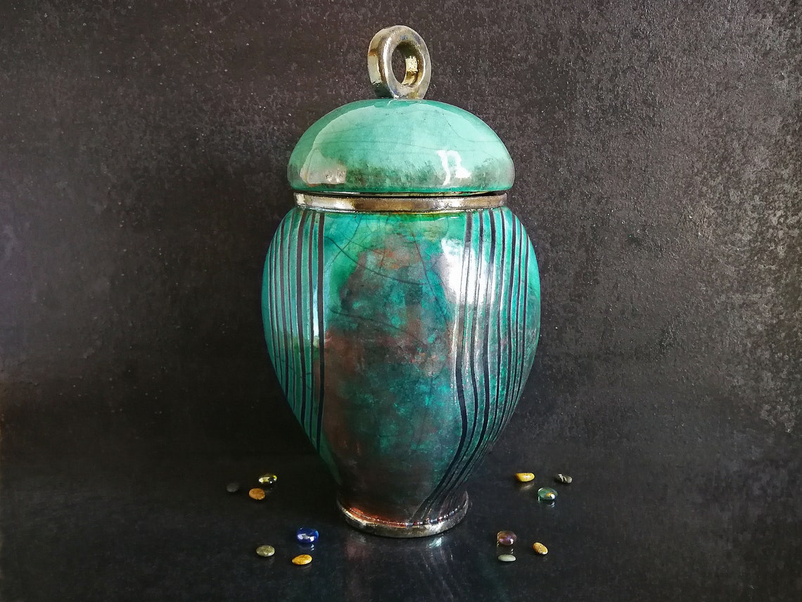 Raku Ceramic Funeral Urn for Human or Pet Ashes 0.3 / 0.75 / - Etsy