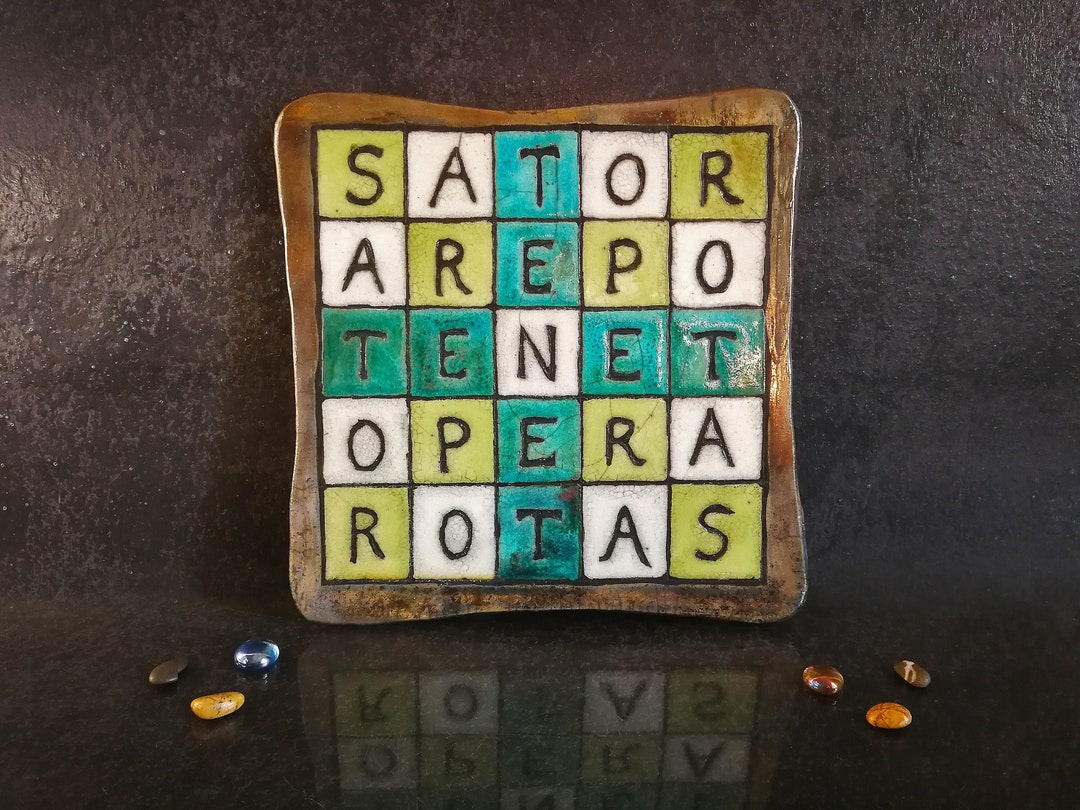 Raku Ceramic Magic Sator Square – Protective Home Charm, Ancient Roman ...