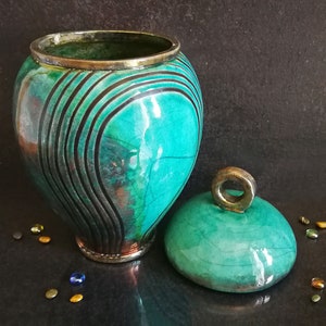 Elegant Raku Ceramic Cremation Urn – Handmade Memorial for Human or Pet ...