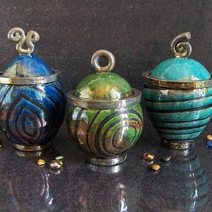 Blue Jar With Lid, Raku Pottery Canister, Egg Jar, Kitchen Jar, Lidded ...