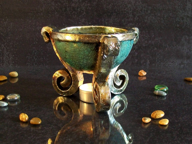 Raku Pottery Oil Burner Ancient Brazier Magical Ceramic - Etsy