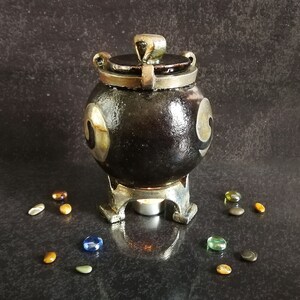 Raku Ceramic Magic Witches Cauldron Pot With Lid for Rituals and Spells ...