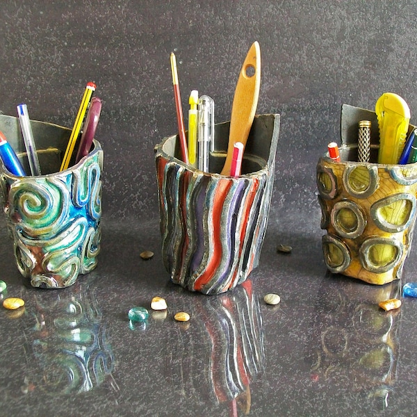 Ceramic Pen Holder - Etsy