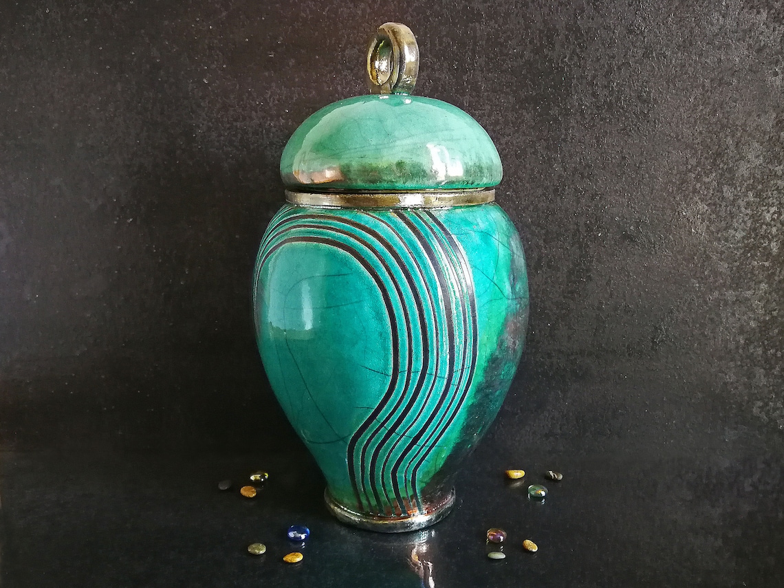 Raku Ceramic Funeral Urn for Human or Pet Ashes 0.3 / 0.75 / - Etsy