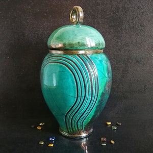 Raku Ceramic Funeral Urn for Human or Pet Ashes - 0.3 / 0.75 / 2 / 5 ...