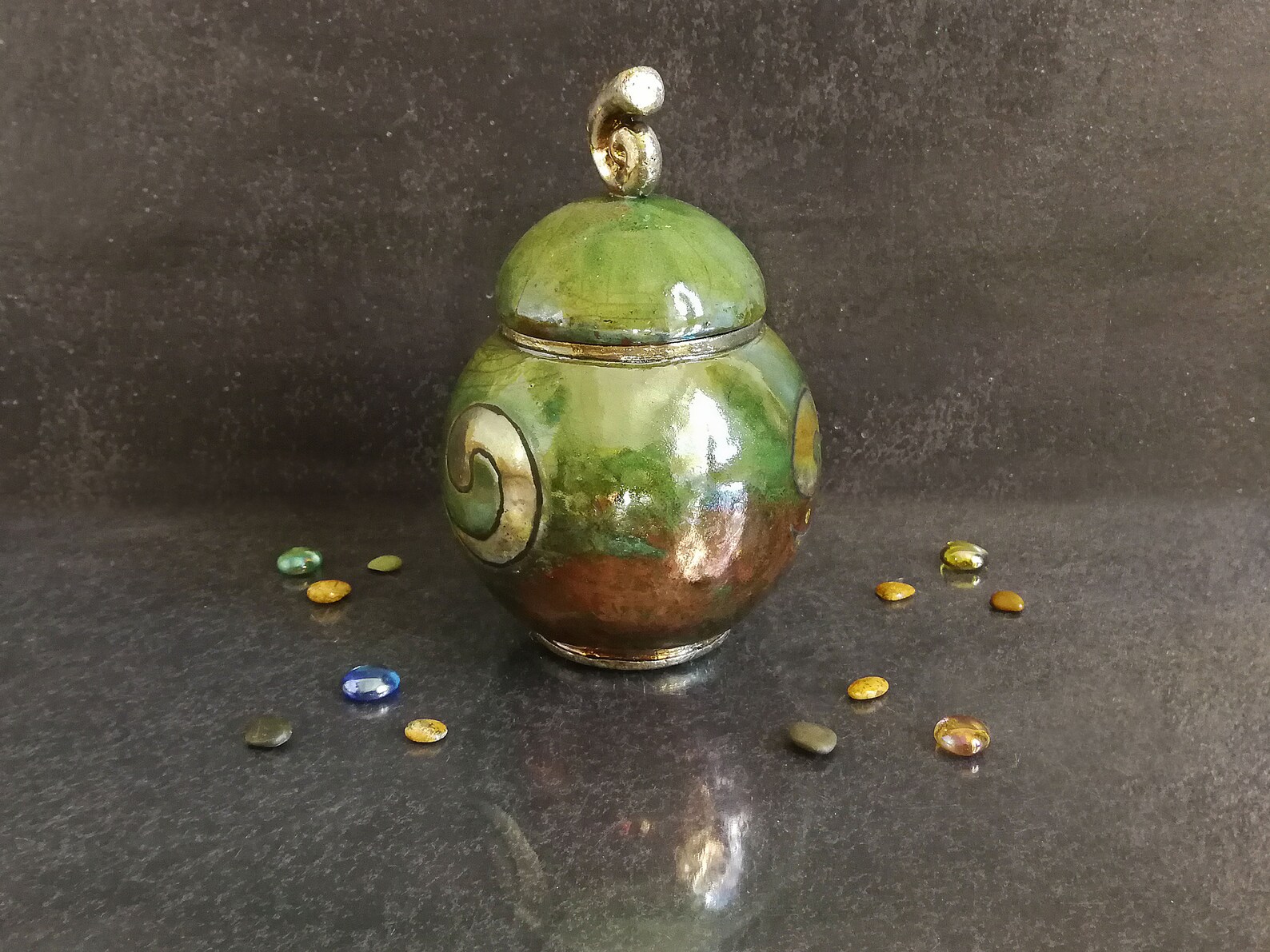Raku Pottery Green Jar With Lid Sugar Jar Pottery Tea - Etsy