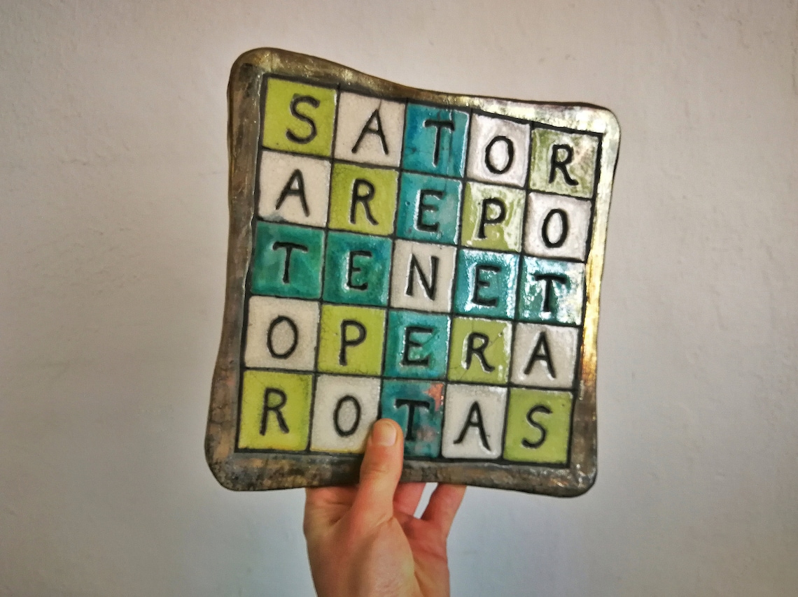 Raku Ceramic Magic Sator Square Protective Charm of Your - Etsy